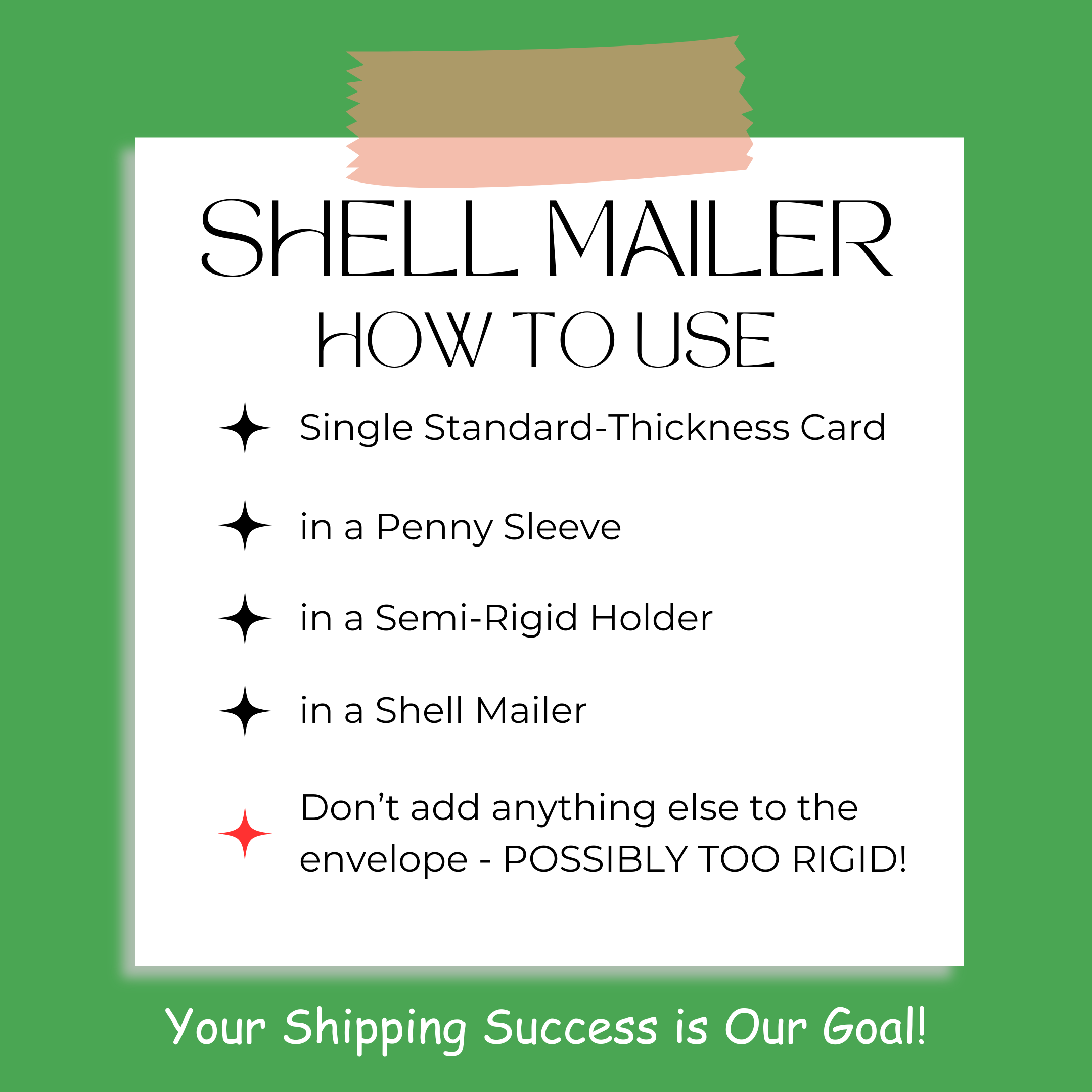 Hobby Armor Shell Mailer – Trading Card Shipping Envelopes 7" x 4.35"